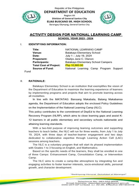Activity Design Nlc Pdf Learning Cognition