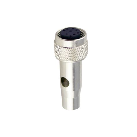 M12 8pins A Code Female Moldable Connector With Shielded Brass With Nickel Plated Screw