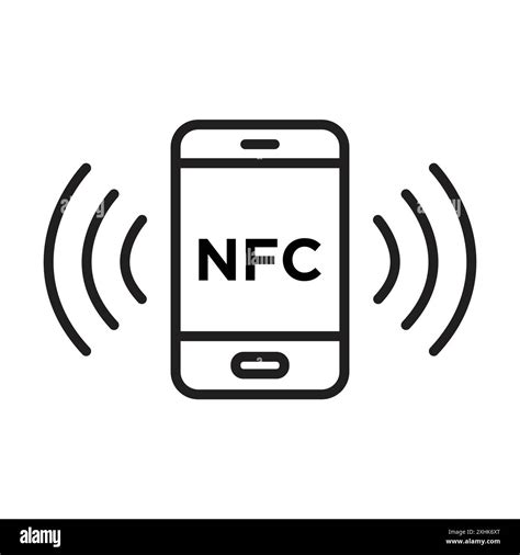 Nfc Communication Icon Black Line Art Vector In Black And White Outline Set Collection Sign