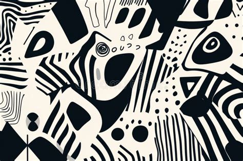 High Contrast Black And White Abstract Background With Bold Geometric