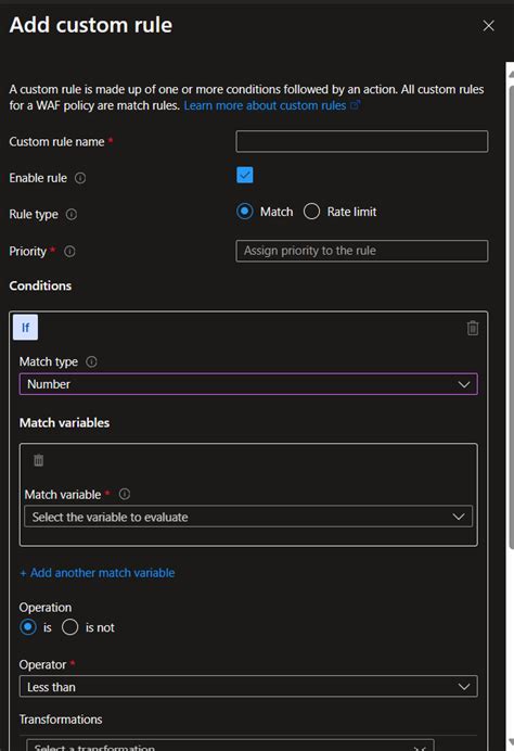 Azure Waf Custom Rule Match Type Number Microsoft Qanda