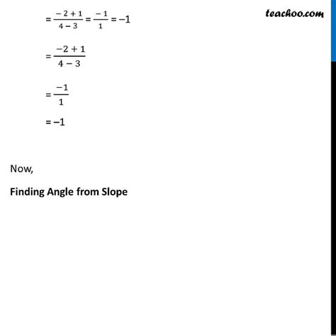 Ex 91 9 Find Angle Between X Axis And Line Joining Ex 91