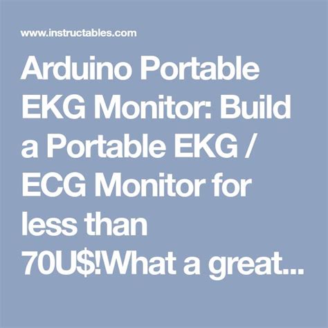 Arduino Portable Ekg Monitor Arduino Open Source Hardware Ekg