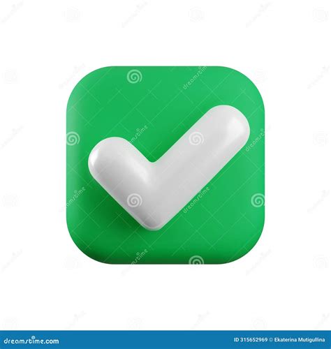 Vector D Check Mark Realistic Icon Trendy Plastic Green Checkmark Select Icon Isolated On