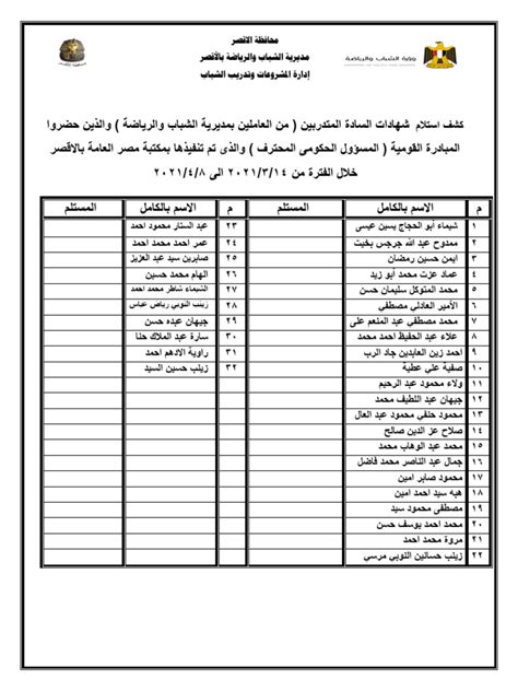 كشف استلام Pdf
