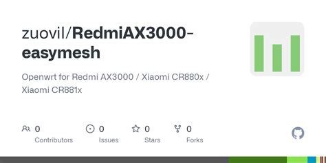 GitHub Zuovil RedmiAX3000 Easymesh Openwrt For Redmi AX3000 Xiaomi CR880x Xiaomi CR881x
