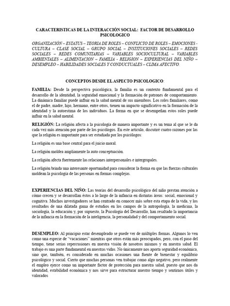 La Interacción Social Pdf Sicología Grupo Social