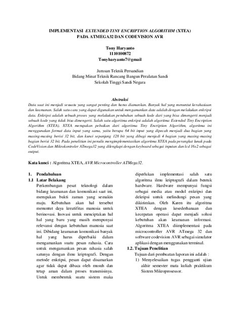 Doc Implementasi Extended Tiny Encription Algorithm Xtea Pada