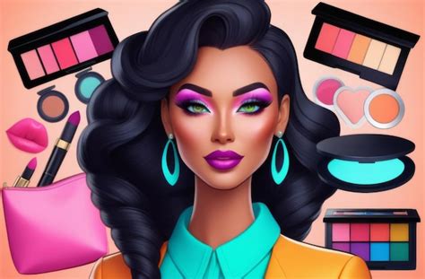 Premium Photo Girl Blogger Content Creator With Cosmetic