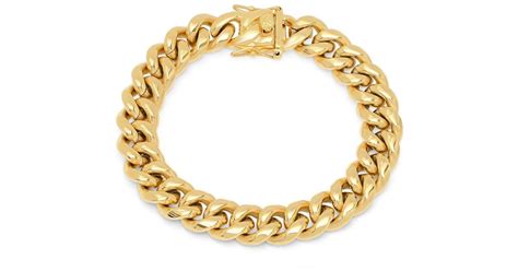 Steeltime 18k Plated Stainless Steel Miami Cuban Chain Link Style