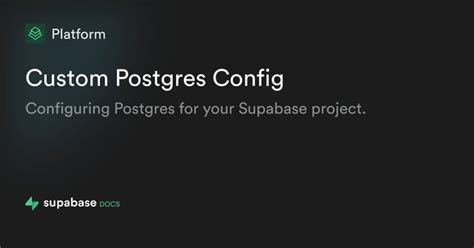 custom postgres config r supabase