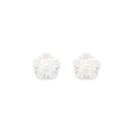 Flor Sici Novia Blanca Pendientes De Metacrilato
