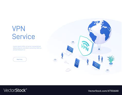 Vpn Service Concept Secure Internet Surfing Vector Image
