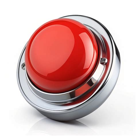Red Push Button Alarm Sign 3d Rendering Illustration Isolated On White Background Premium Ai