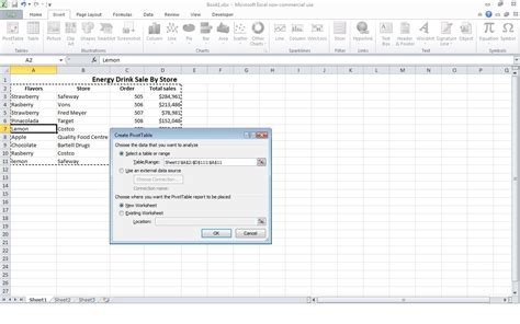 power of excel creating pivot table using excel sheet