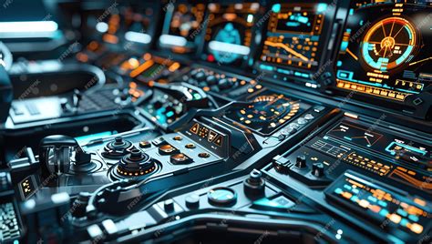 Futuristic Spaceship Control Panel Spaceship Interior Ultra Realistic