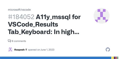 A Y Mssql For VSCode Results Tab Keyboard In High Contrast Mode Focus Is Not Visible On