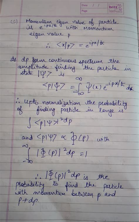 A Momentum Space We Define The Momentum Space Wave Function φ P As