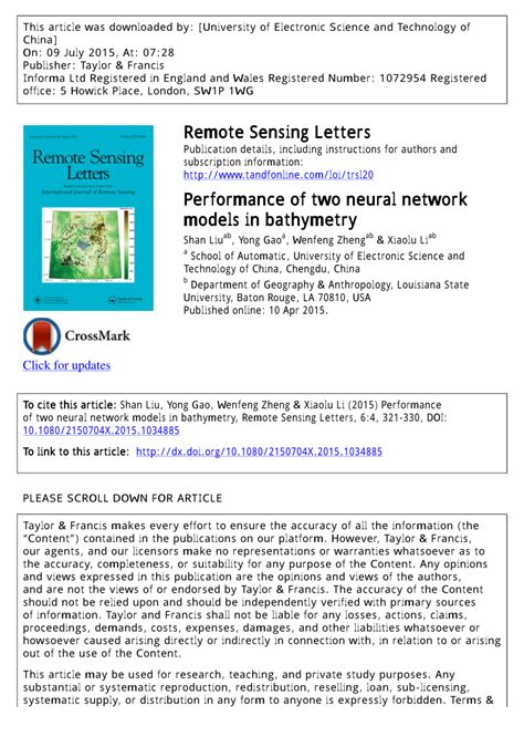 Pdf Performance Of Two Neural Network Models In Bathymetry