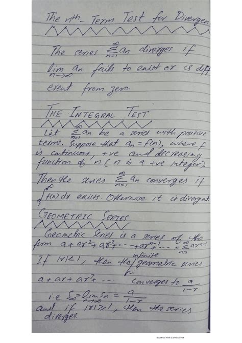 Nth Term For Divergence In Calculus Exercises Analytical Geometry And