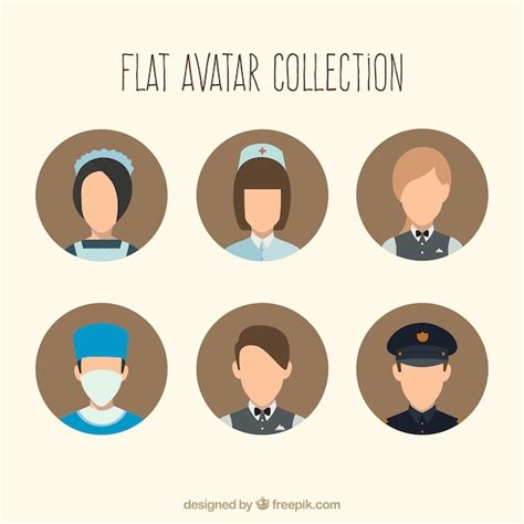 현대 직업 아바타 모음 무료 벡터