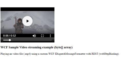 Coding Grounds Loading Video From WCF Into HTML5 Video
