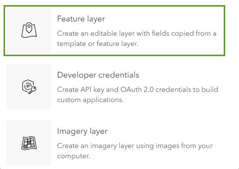 Create A Layer And Add Features Documentation