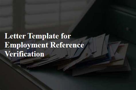 Letter Template For Employment Reference Verification Free Samples In
