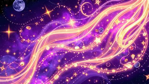 Celestial Symphony A Cosmic Dance Of Light And Jewels Stock Illustration Illustration Of Gold
