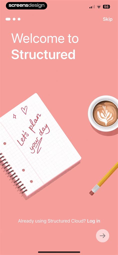 Structured Daily Planner Screensdesign