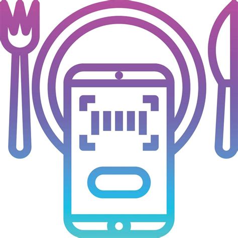 Barcode Mobile Scan Food Delivery Gradient Icon 14499414 Vector Art