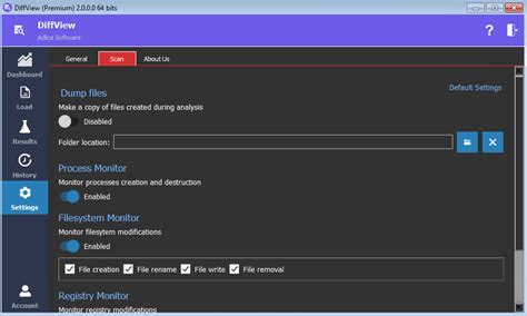 DiffView Documentation Settings Adlice Software