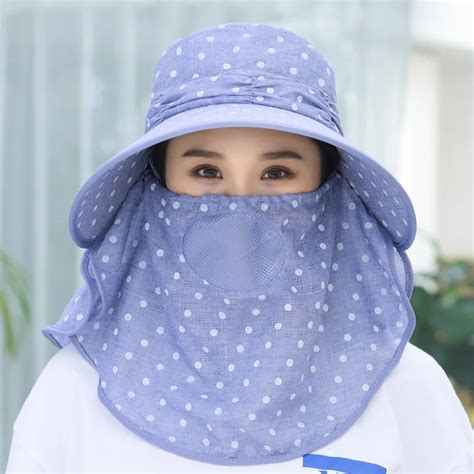 여성용 여름 모자 여성용 태양 모자 얼굴 보호를 위해 제거 가능 모자 한국 패션 해변 야외 방풍 통기성 모자햇빛 차단용 모자 Aliexpress