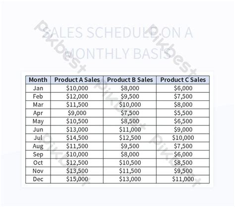 Optimizing Sales Schedule For Monthly Success Excel Template Free Download Pikbest