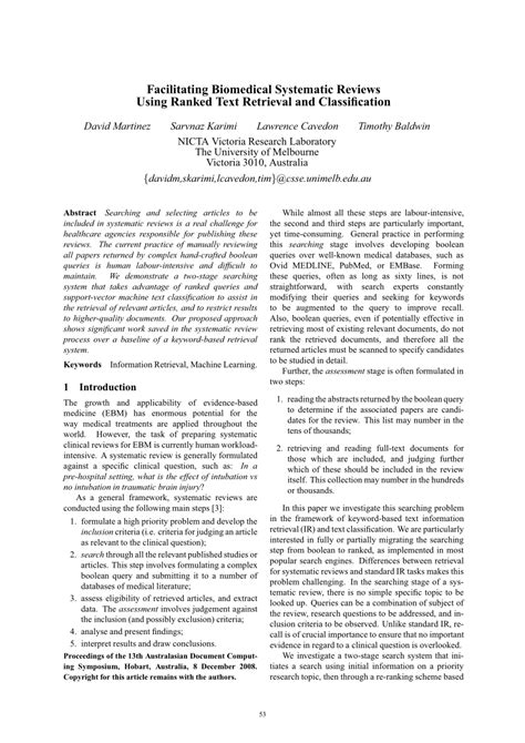 Pdf Facilitating Biomedical Systematic Reviews Using Ranked Text Retrieval And Classification