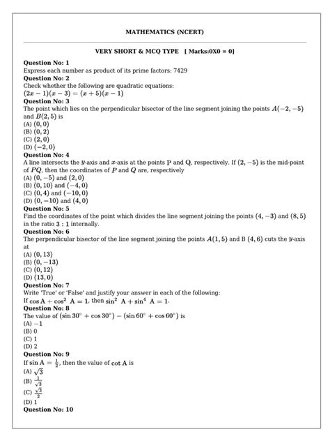 Maths Question Paper Maths Pdf Polynomial Factorization