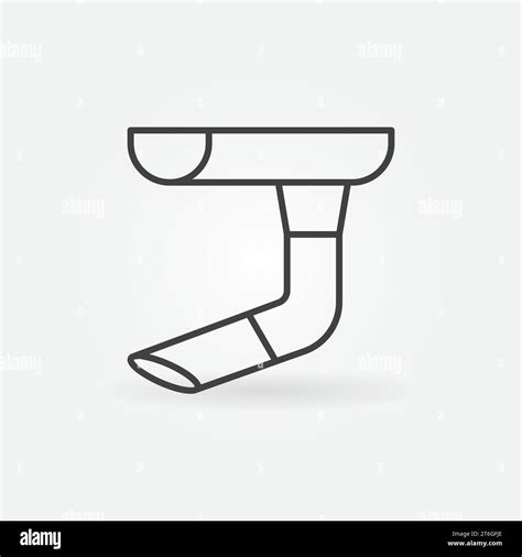 Roof Gutter Vector Concept Minimal Thin Line Icon Or Symbol Stock