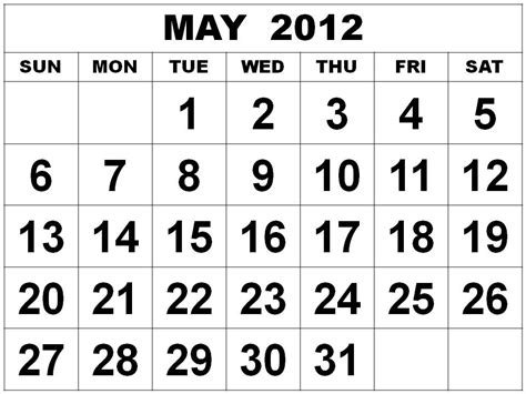May 2012 Calendar 13
