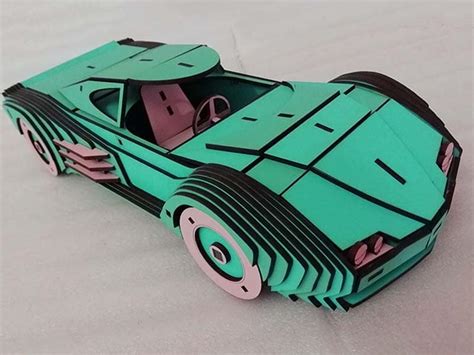 Laser Cut Wooden Chevrolet Camaro 3d Model Puzzle Kit Vector File Vectors File