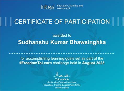 Sudhanshu Kumar Bhawsinghka On Linkedin Freedomtolearn Infosys