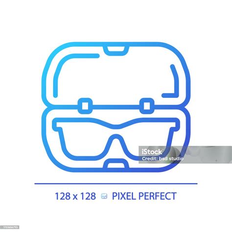 2d Simple Thin Linear Gradient Eyeglasses Case Icon Stock Illustration