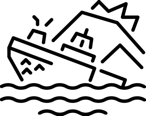 Ship Wreck Icon In Linear Style 56294398 Vector Art At Vecteezy