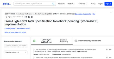 From High Level Task Specification To Robot Operating System Ros Implementation