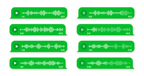 음성 오디오 메시지 음성 거품 Sms 텍스트 프레임입니다 소셜 미디어 채팅 또는 메시징 앱 대화 음성 비서 레코더 음파 패턴 벡터 일러스트레이션 Brand Name