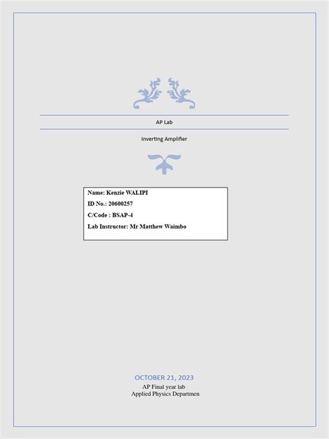 Inverting Amplifier Pdf Operational Amplifier Amplifier
