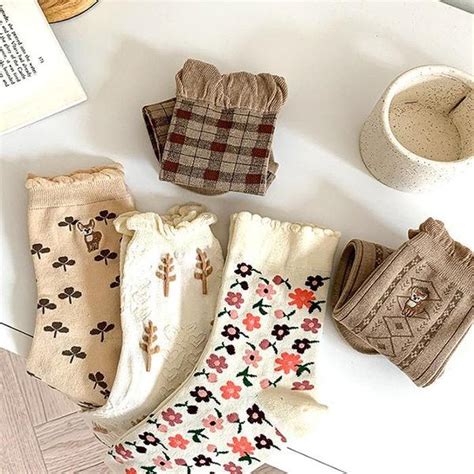 준캡 여성 여자 학생 꽃사슴 중목양말 S8508945 Ssg Com