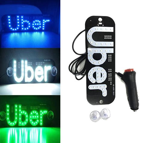 Buy Led Uber Sign Car Rideshare Light Cab Inside Car Windshield Side