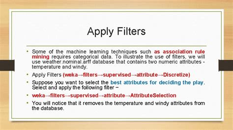 Machine Learning Applications Solving Problems Using Weka Tool