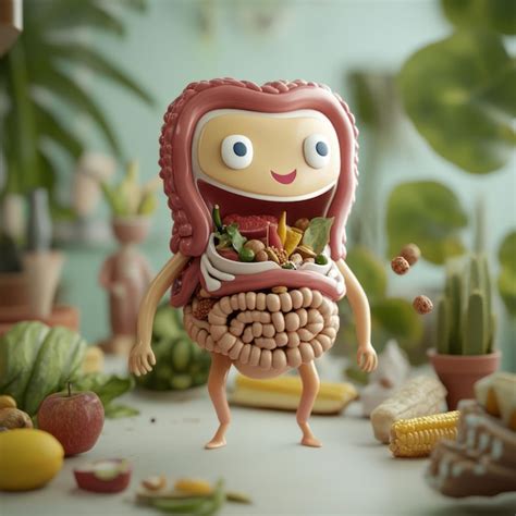 Cute 3d Cartoon Anatomy Explore The Friendly Digestive System Premium Ai Generated Image