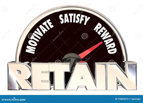 Retain Customers Employees Retention Speedometer Stock Illustration